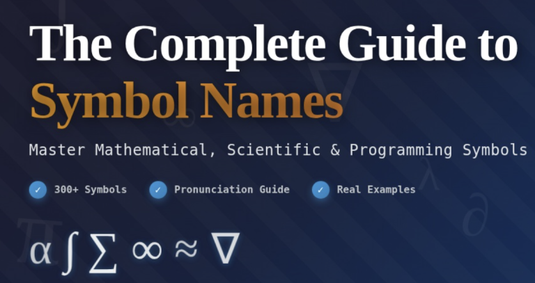 List of All Symbol Names: Identify, Pronounce & Use Math Symbols