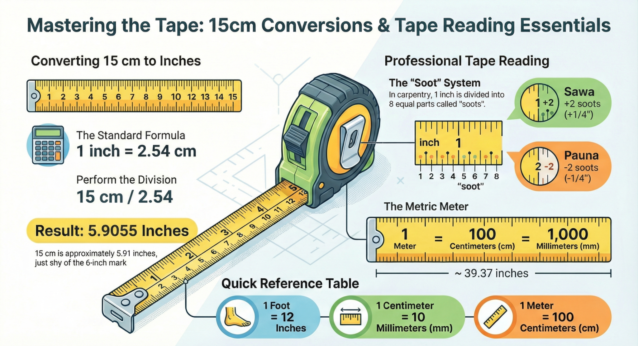 15 cm to Inches - Formulas, Tables, and Student-Friendly Explanations ...