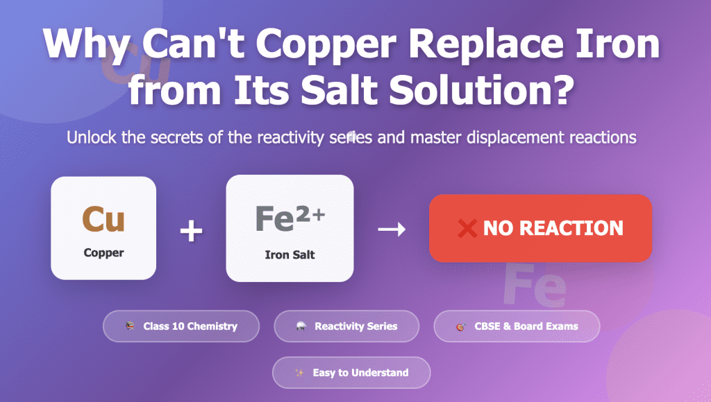 Why Can't Copper Replace Iron? Reactivity Series Explained