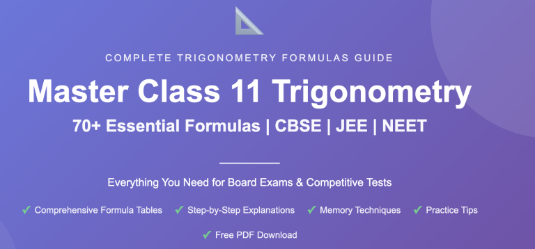 Trigonometry Formulas Class 11: Score 100% in Boards & JEE