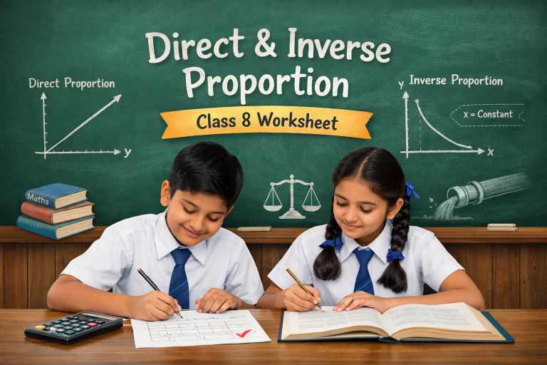 Direct and Inverse Proportion Class 8 Worksheet (With Answers)